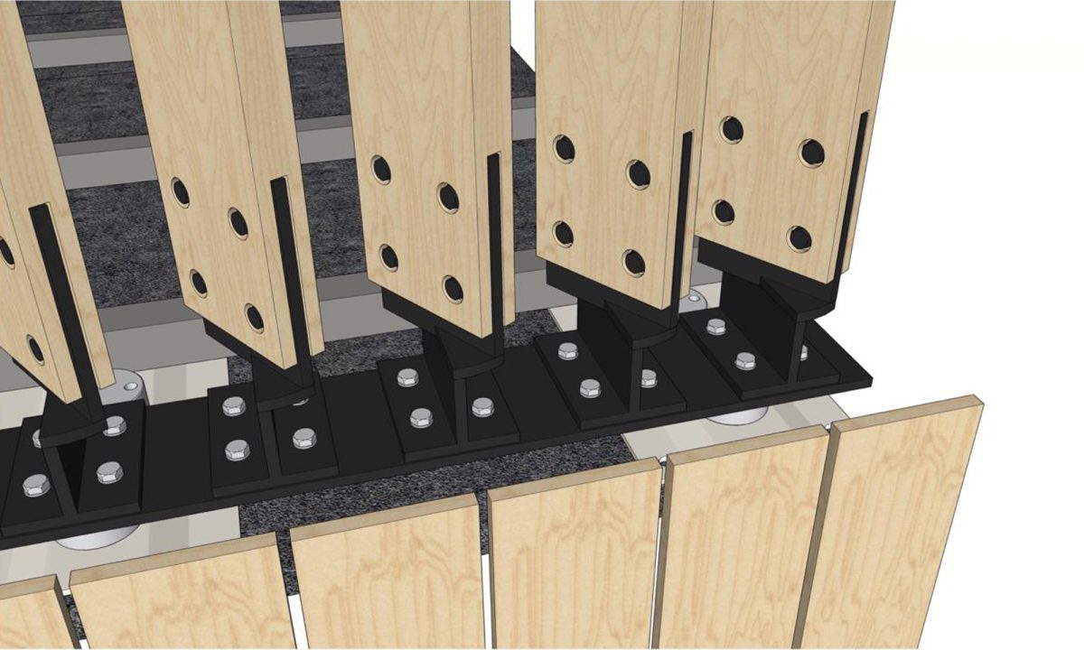 Timber Fin Balustrade Detail for a Terrace at a Project in Corbridge