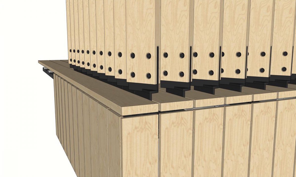 Timber Fin Balustrade Detail for a Terrace at a Project in Corbridge